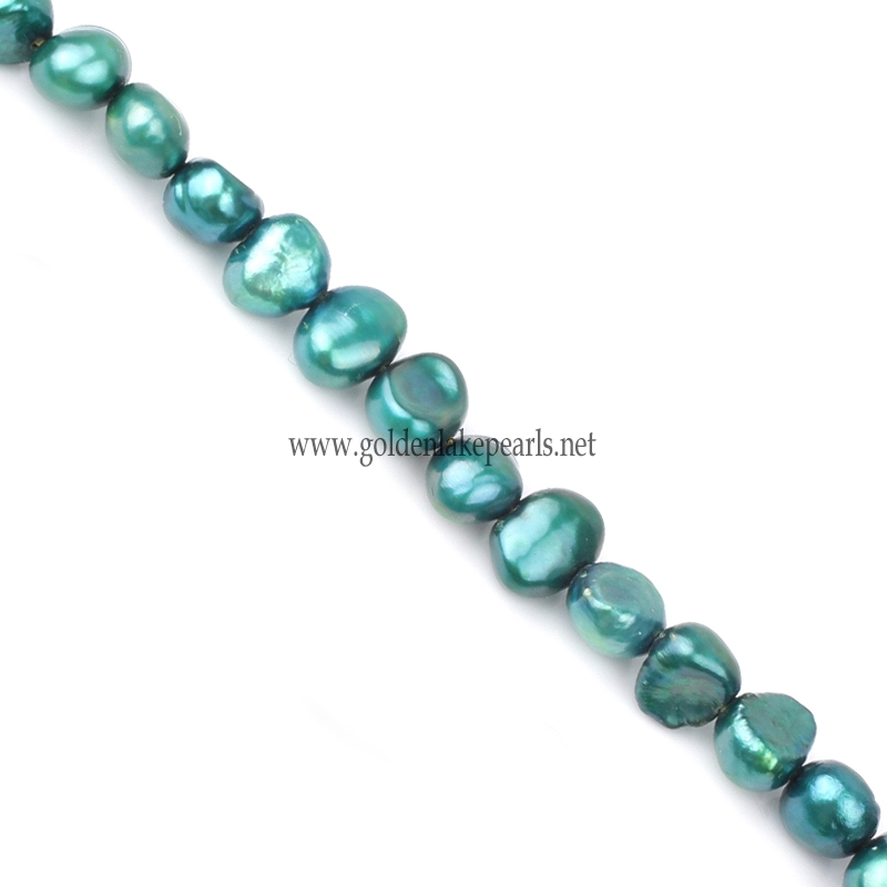 Dyed Green Color Pearls Nuggets